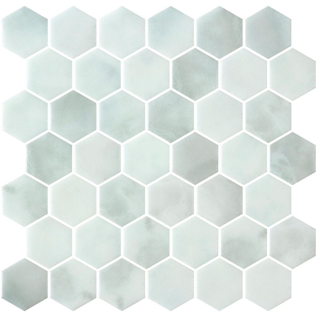 Hex XL Cotto - Mosaic tiles with clay tile charm
