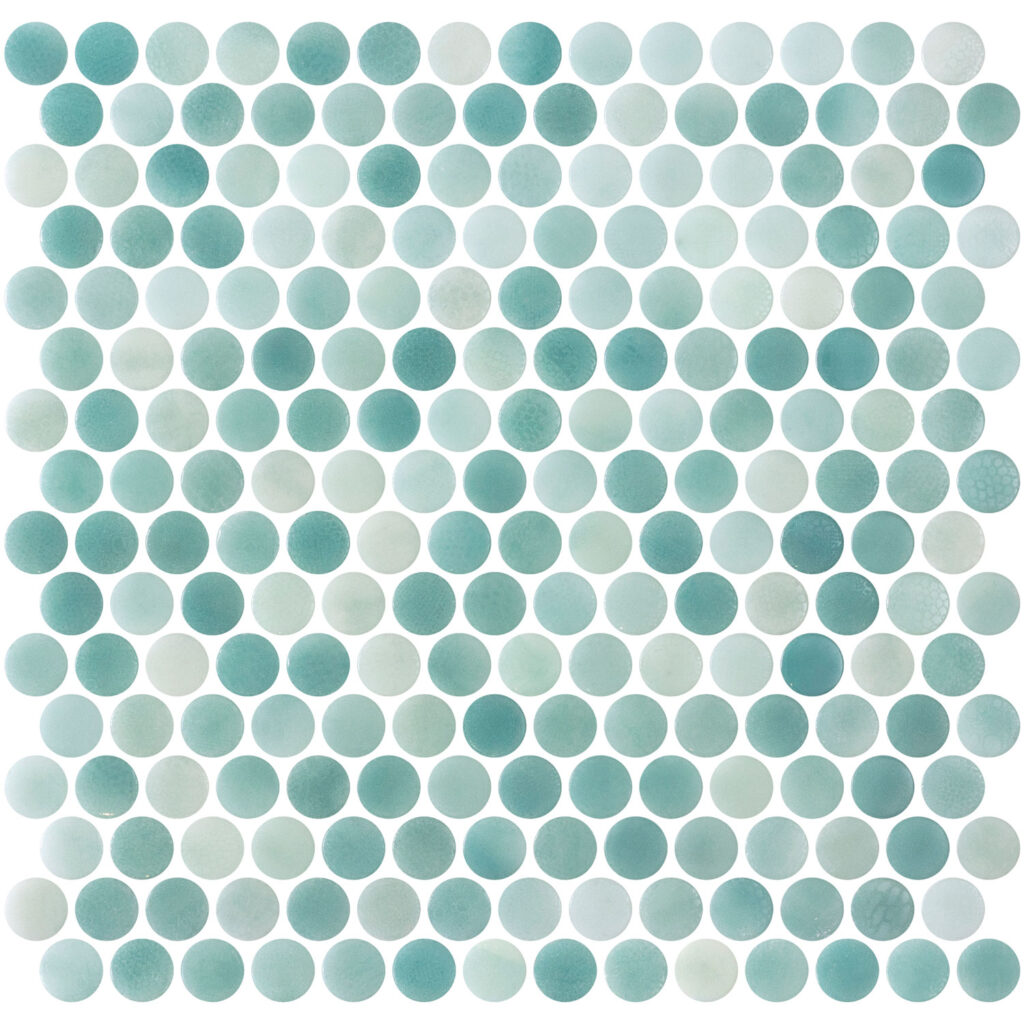 Penny Cotto – Artisanal-looking penny round mosaic tiles for pools