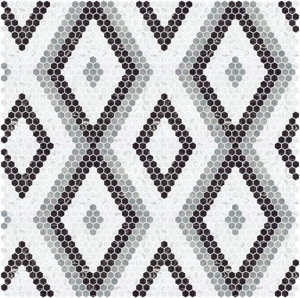 Hex Pattern 11 - Glass Mosaic by ONIX.