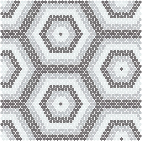 Hex Pattern 23 - Glass Mosaic by ONIX.