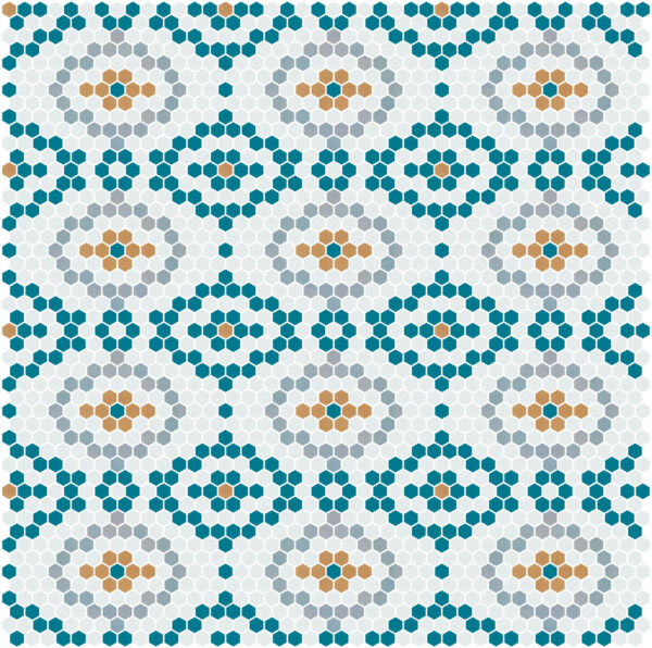 Hex Pattern 29 - Glass Mosaic by ONIX.