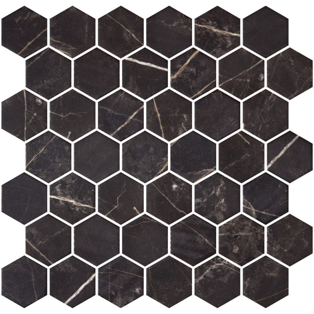 Hex XL Ecostones - Large marble-look hex mosaic