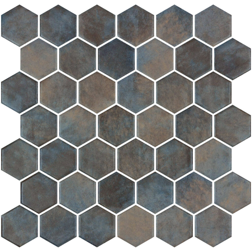 Hex XL Ecostones - Large marble-look hex mosaic