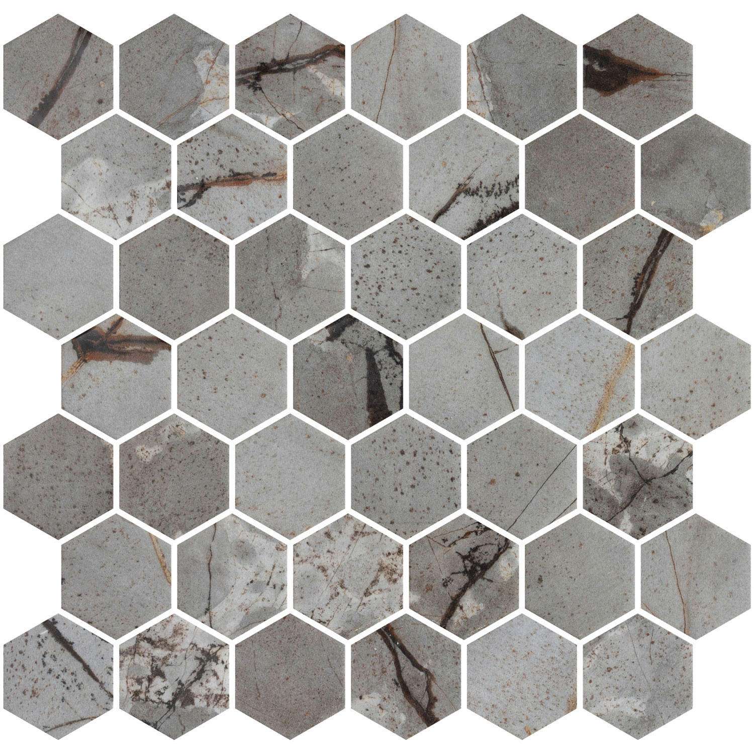 Hex XL Venato White Matte - Glass Mosaic by ONIX